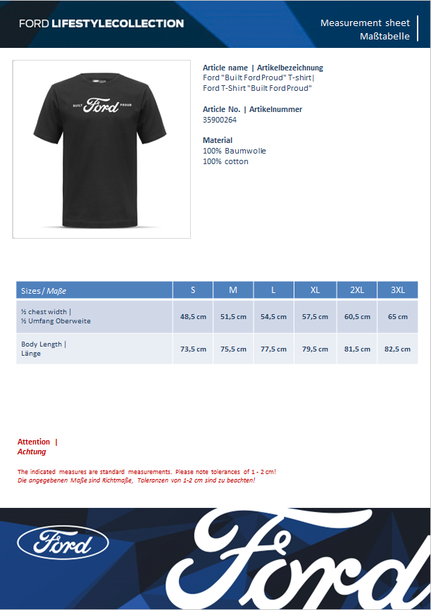 Ford T-Shirt "Built Ford Proud" | Bekleidung | Einkaufen nach Kategorie ...